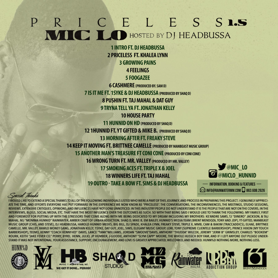 Mic Lo "Priceless 1.5" Hosted By DJ Headbussa | StreetsOnPoint